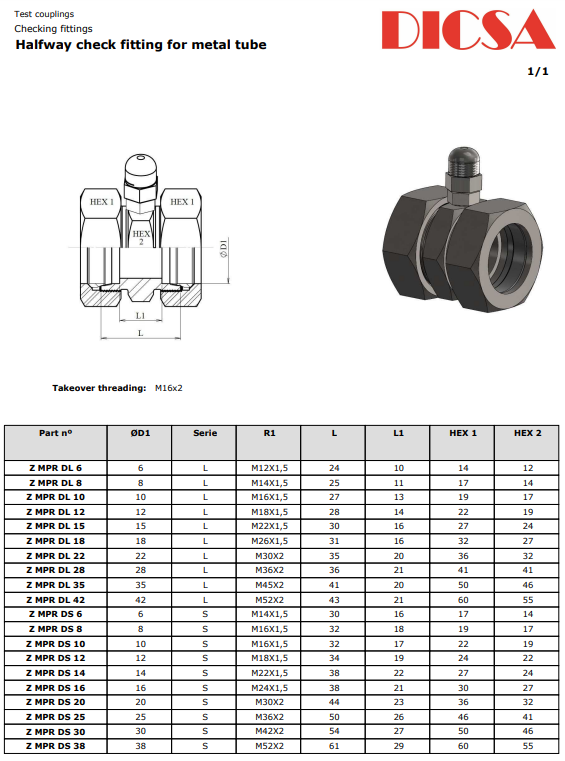 Test Point Pressure Gauge, S-Series, TPT | TTA Hydraulics