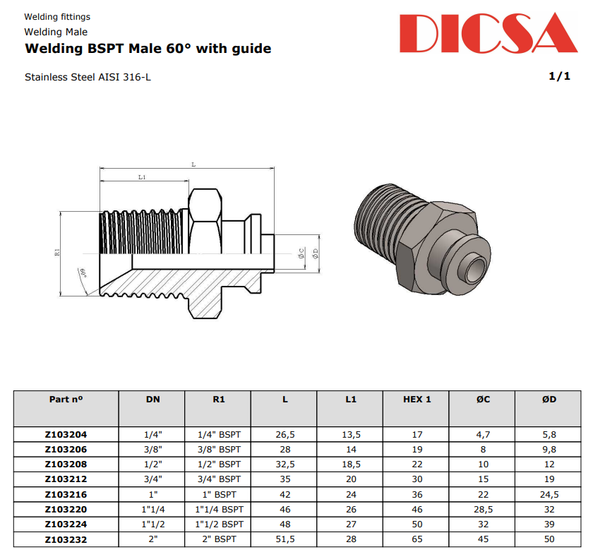 BSP Taper Male Weldon | TTA Hyd